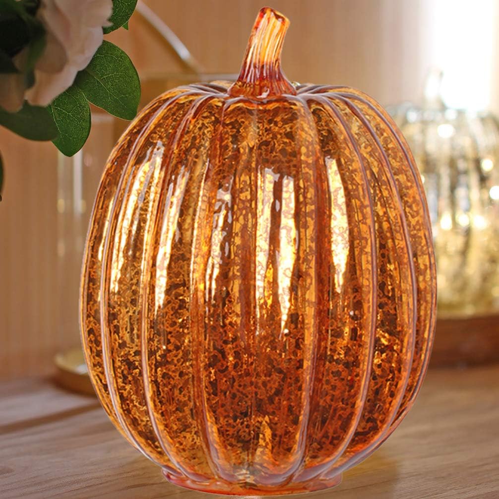 Amazon.com: ledmomo Glass Pumpkin Light Pumpkin Glass Lights Halloween ...