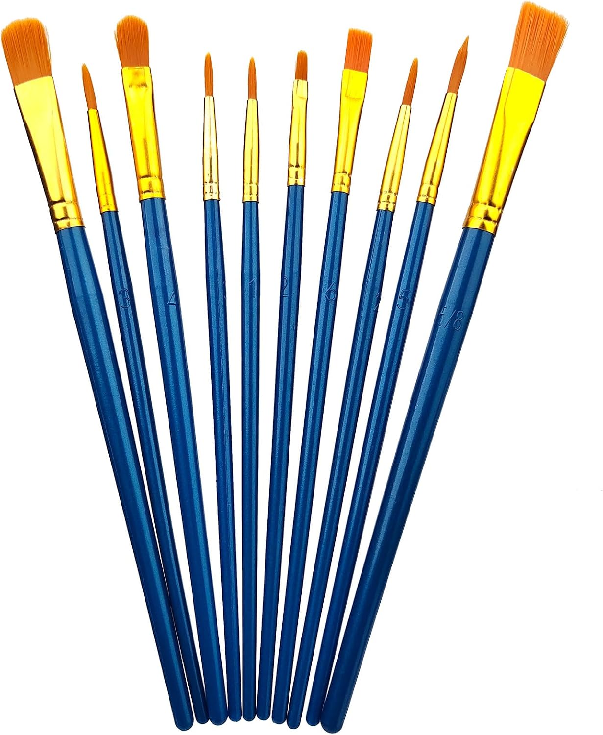 Amazon.com: Paint Brushes for Acrylic Painting - 10 Pcs Paint Brushes ...