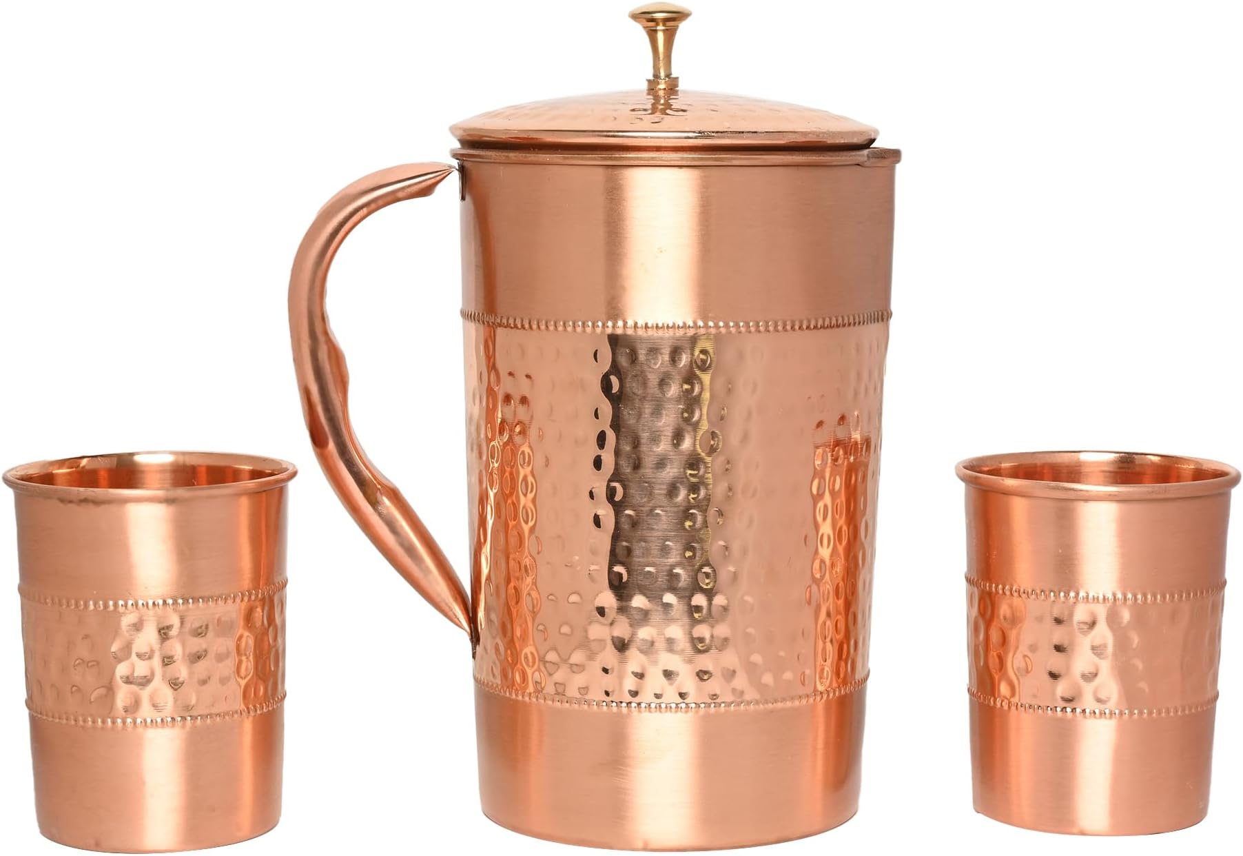 Amazon.com: Pure Copper Pitcher - 70 fl oz, Hand Made Hammered Copper ...