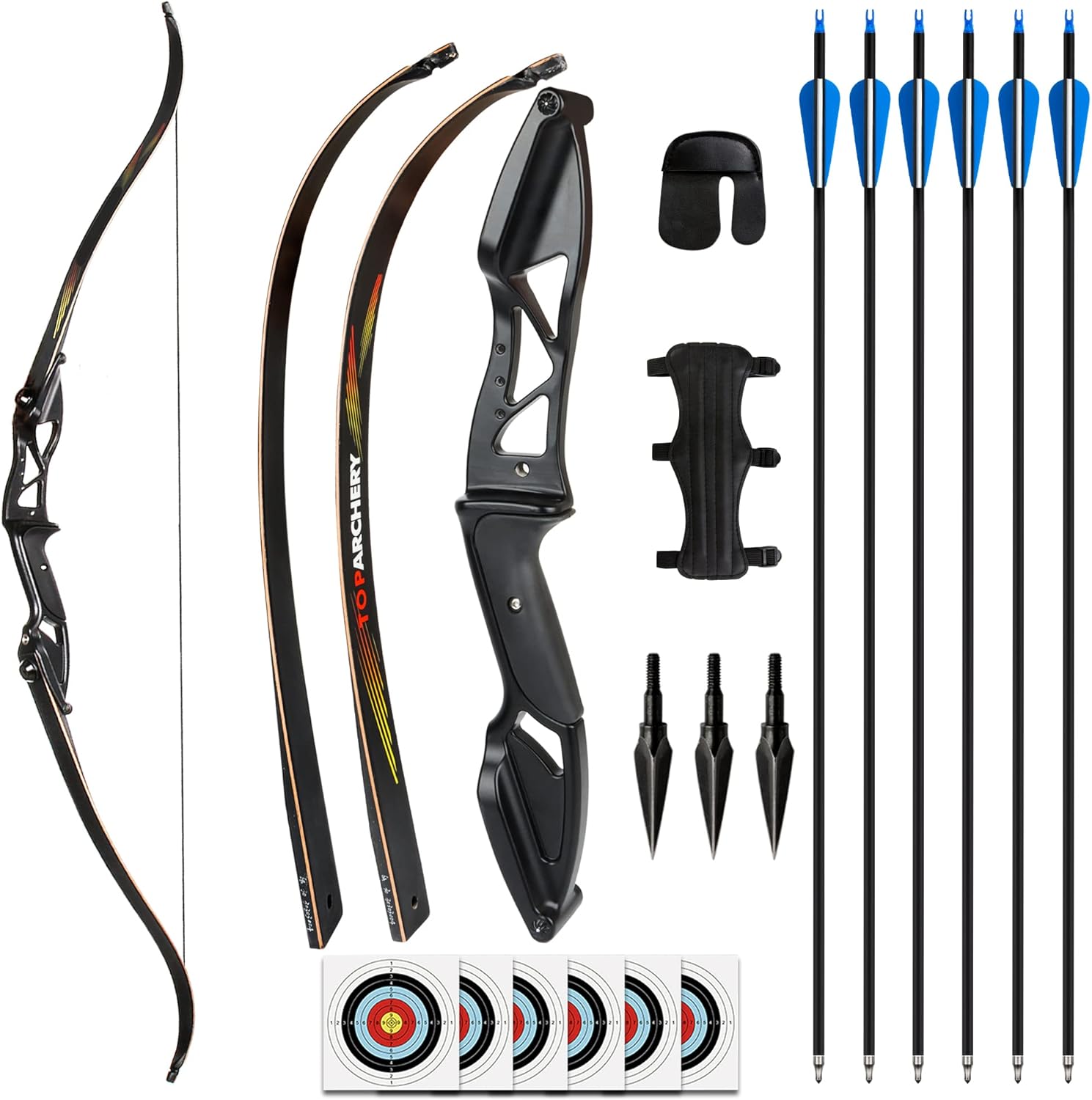 The7boX Arco recurvo de tiro con arco, 30 libras, arco y flecha para ...