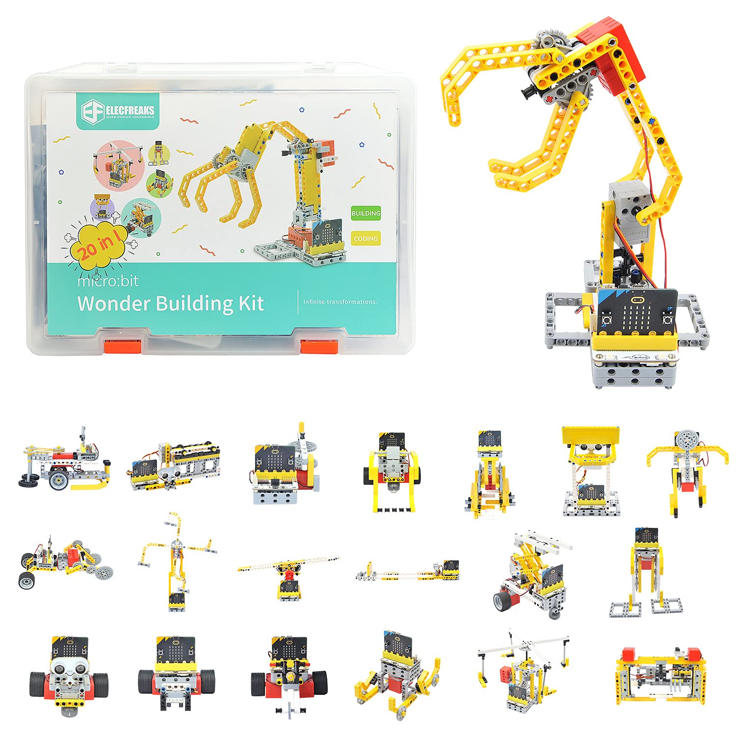 Buy Elecfreaks microbit 20 in 1 Wonder Building Bricks Coding Kit ...