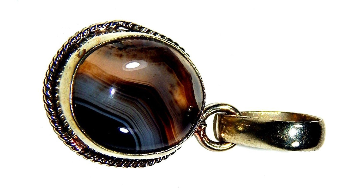 Urancia® Very Rare Akik Sulemani Stone Hakik Agate Aqeeq Pendant with ...