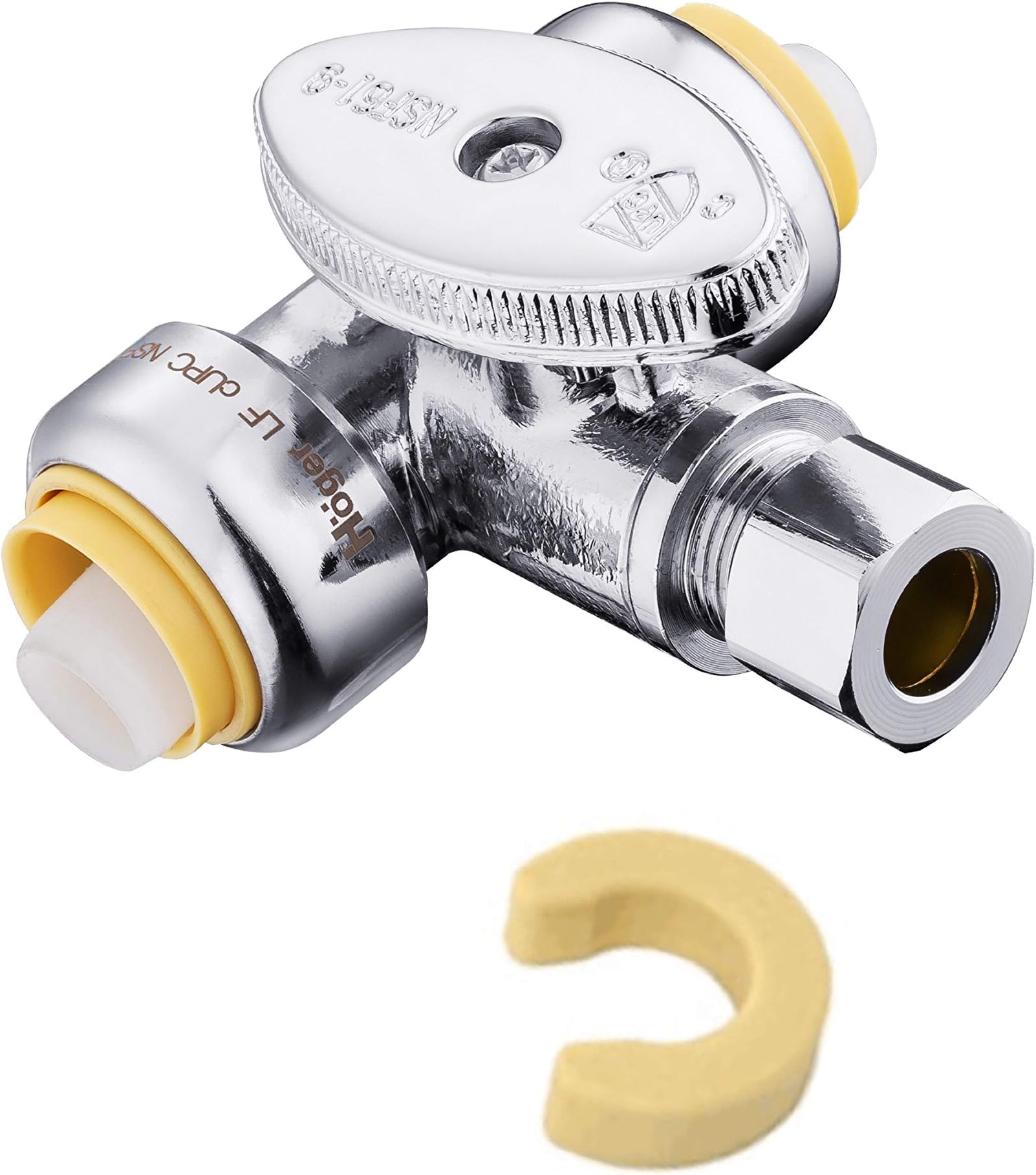 TT FLEX Service Tee Stop Valve, 1/2 Inch x 1/2 Inch x 1/4 Inch, 1/4 ...