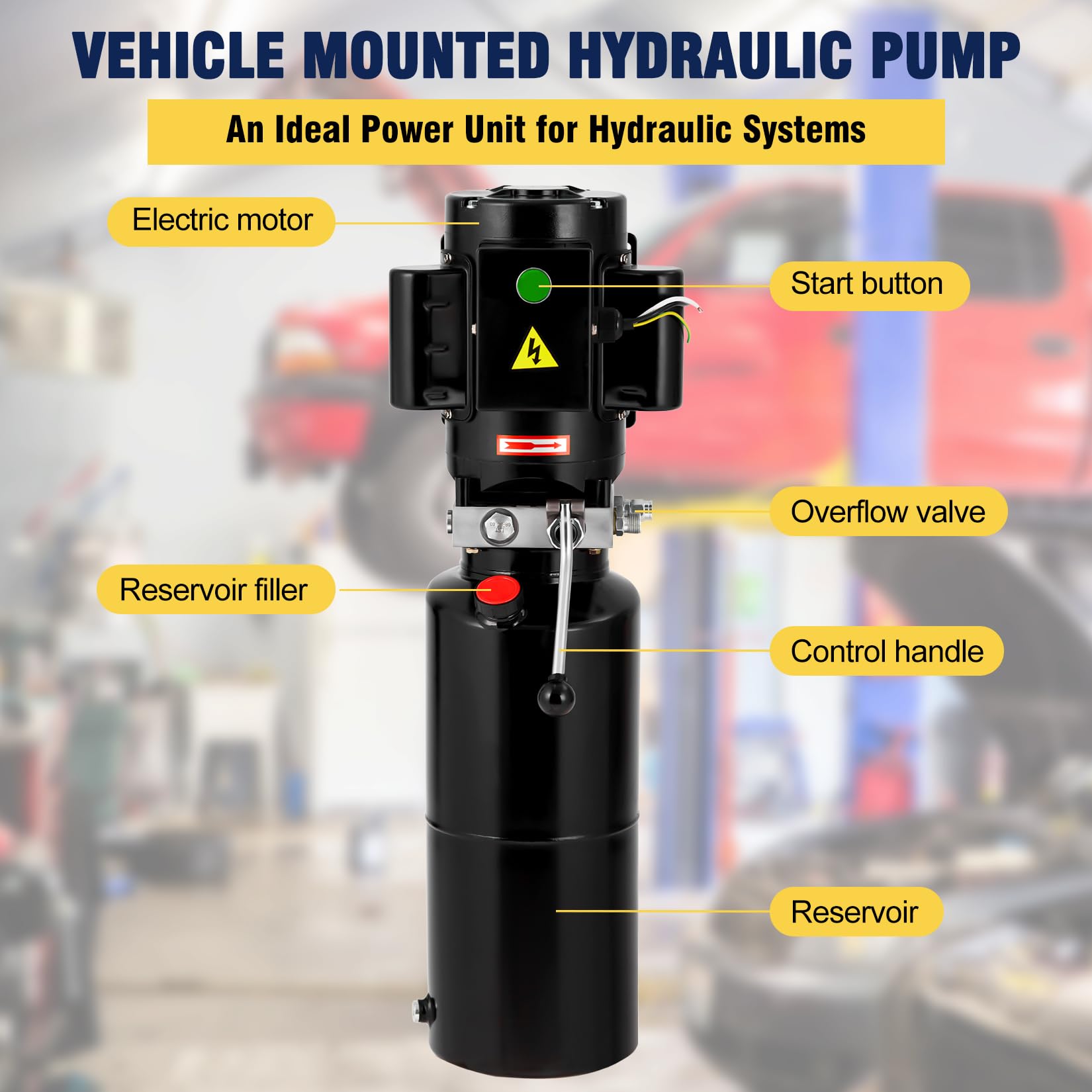 Litake Hydraulic Power Unit 220V 10.5 Quart Car Lift Hydraulic Pump ...