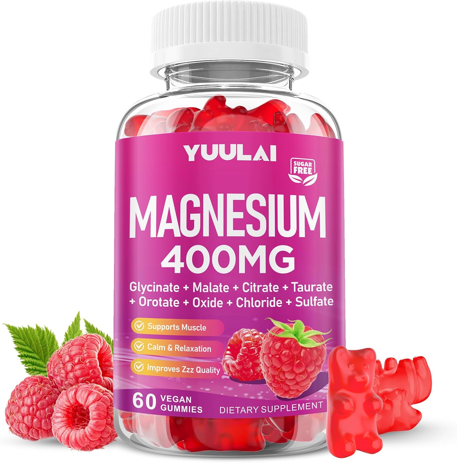 Amazon.com: Magnesium Complex Gummies 400mg, Magnesium Glycinate ...