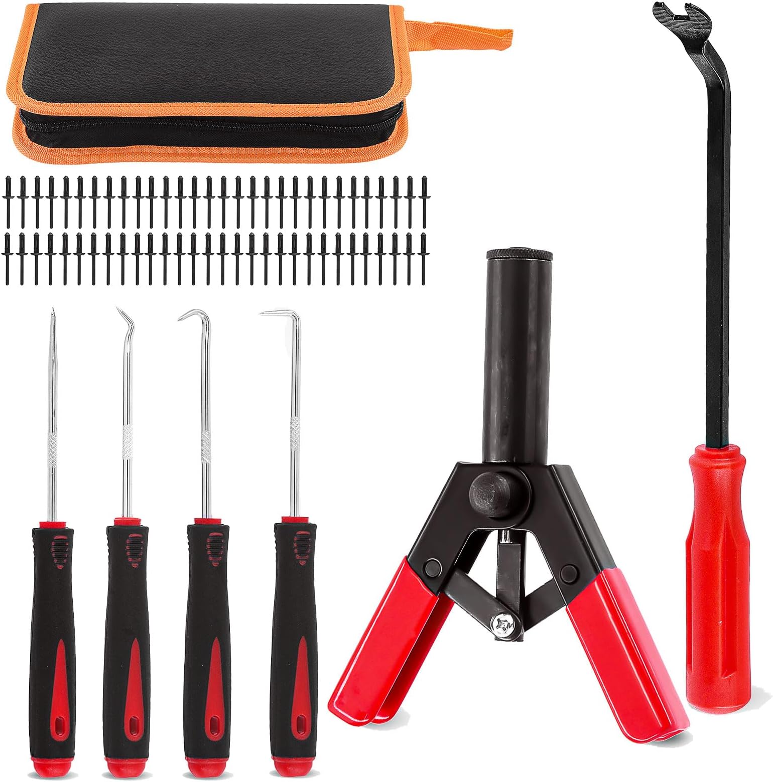 Amazon.com: Glarks 46Pcs Plastic Poly Rivet Gun Set with 40Pcs Assorted ...