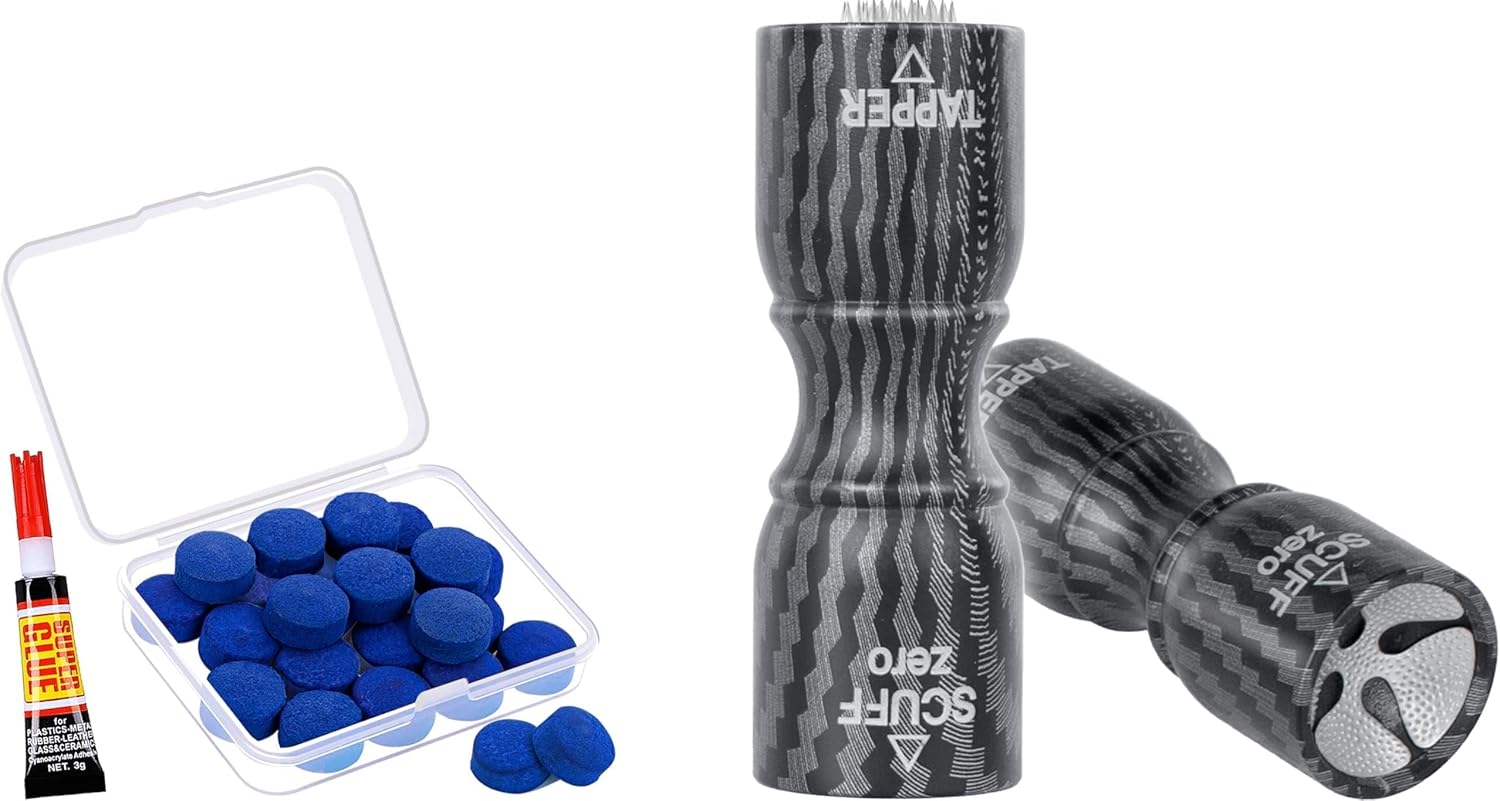 Amazon.com : Billiard Pool Cue Tips with Shaper - Pool Stick Tips ...