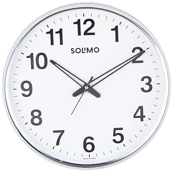Buy Amazon Brand - Solimo Round Office Wall Clock | Silent Sweep ...