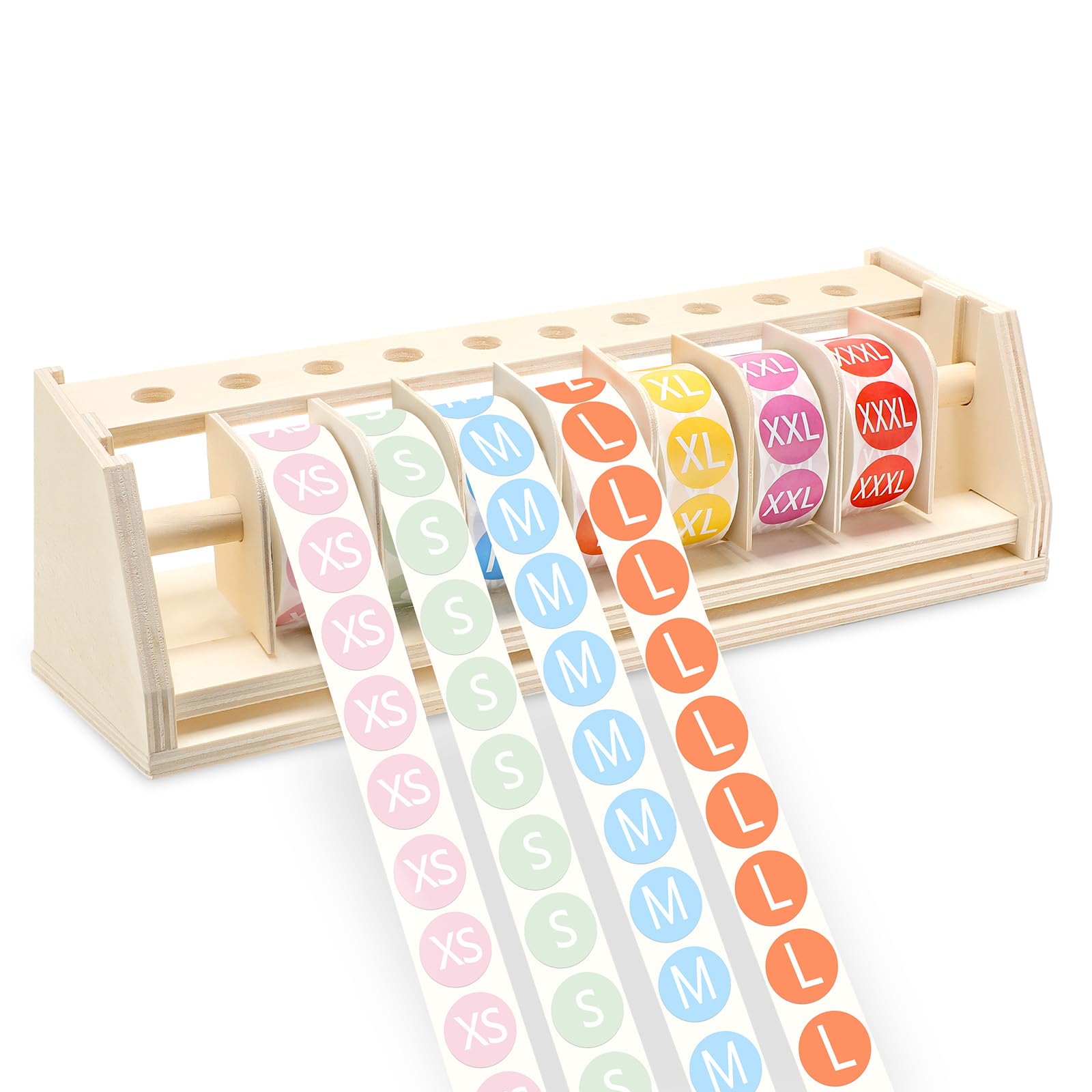Amazon.com : Menkxi 3500 Pcs Clothing Size Stickers Labels with Wooden ...