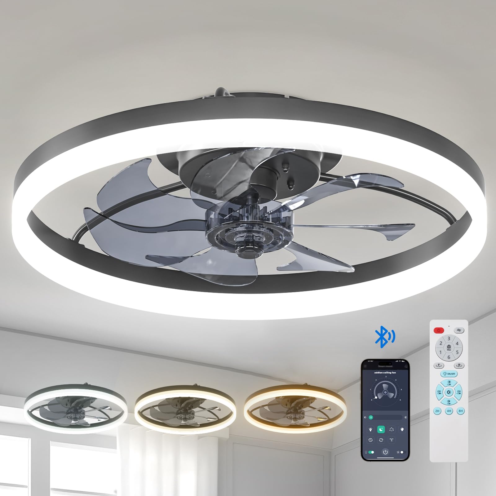 Snapklik.com : Addlon Low Profile Ceiling Fan