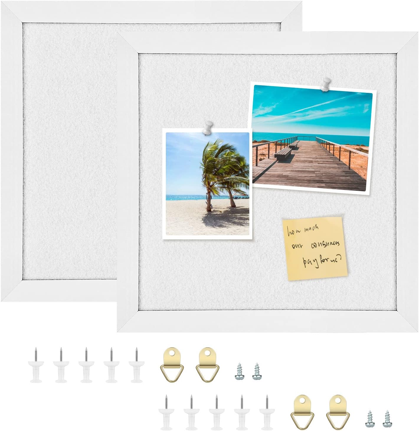 Okydoky Cork Board Bulletin Board with Felt,Wood Framed Display ...