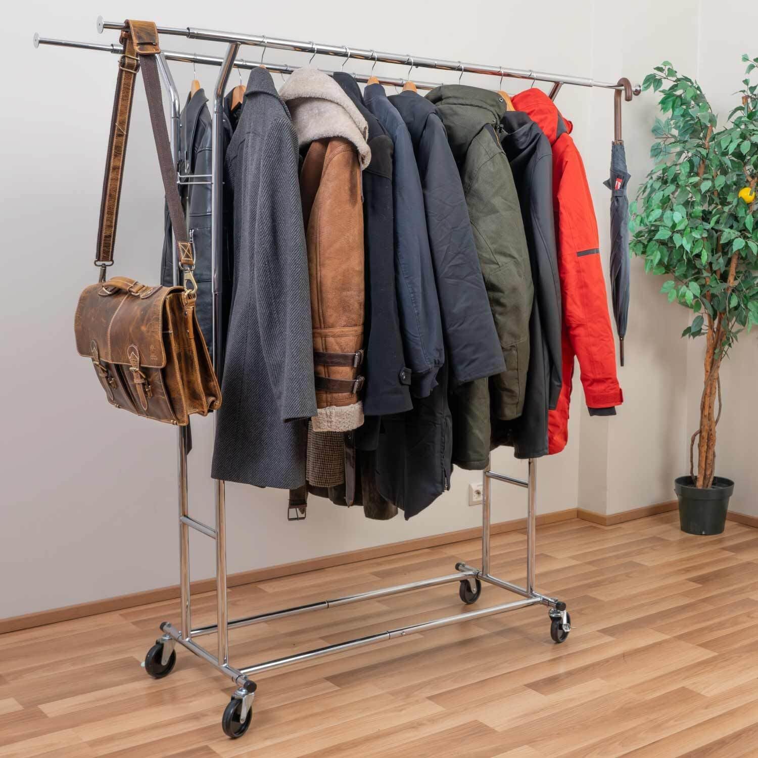 Tatkraft Denver - Heavy Duty Double Clothes Rail on Wheels, Holds Up to ...