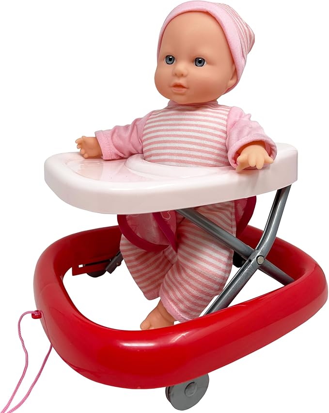Amazon.com: Baby Doll Set with 12” Fake Baby & Foldable Small Baby Doll Pull Along Walker, Soft ...