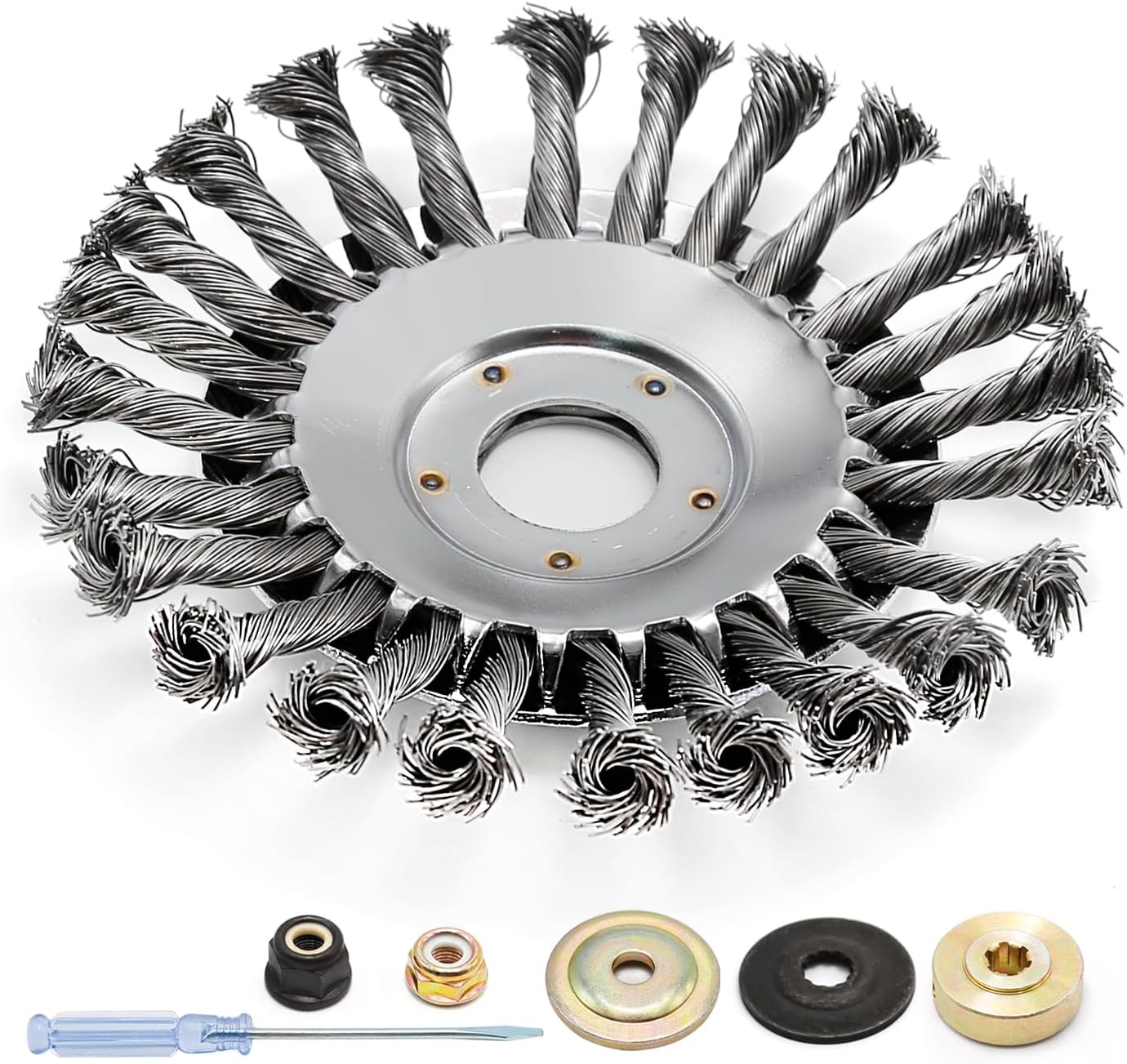 ZUDKSUY 6 inch Rotating Wire Brush Diameter 5.90inch Trimmer Head Kit ...