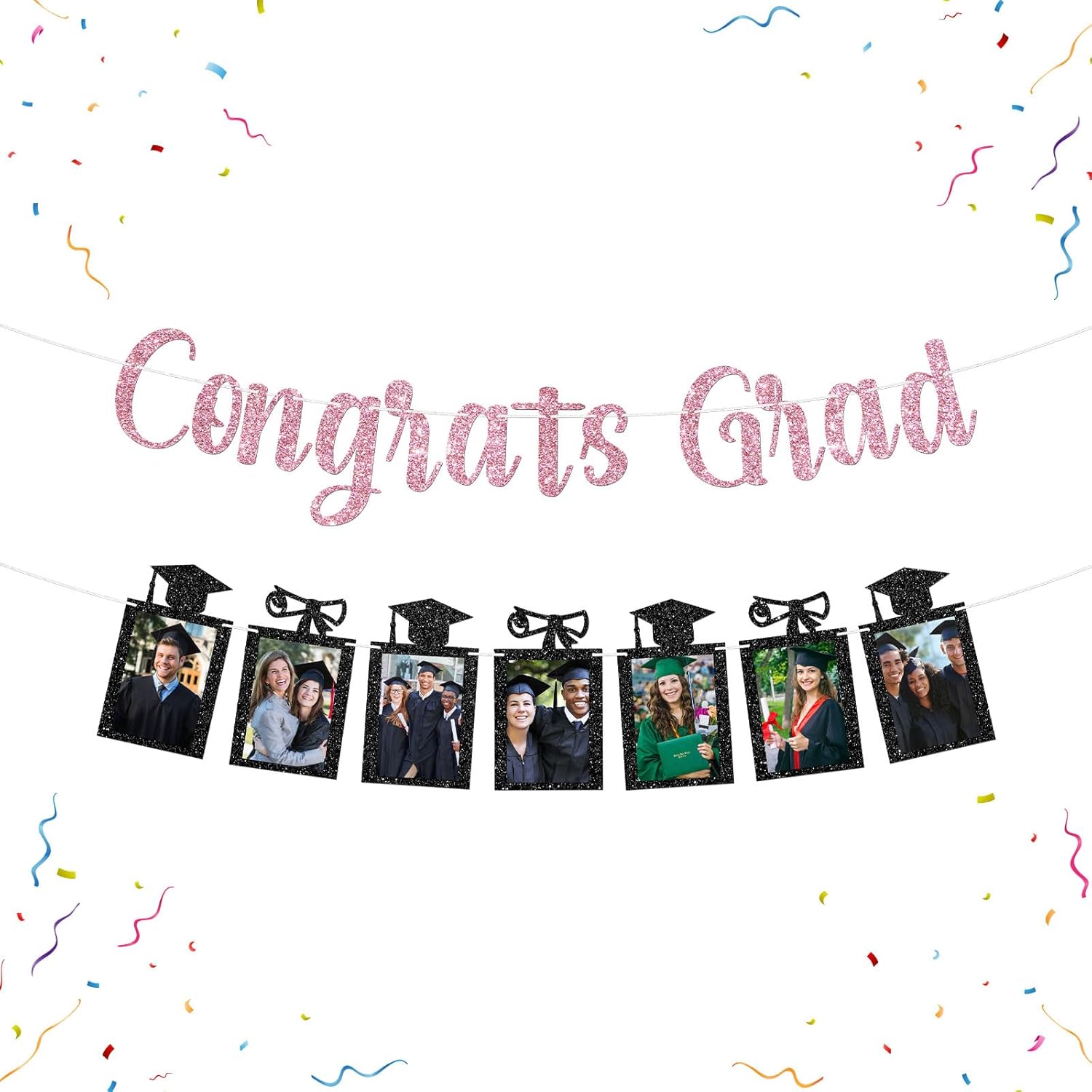 Amazon.com: Congrats Grad Photo Banner Girl's Graduation Paper Photo ...