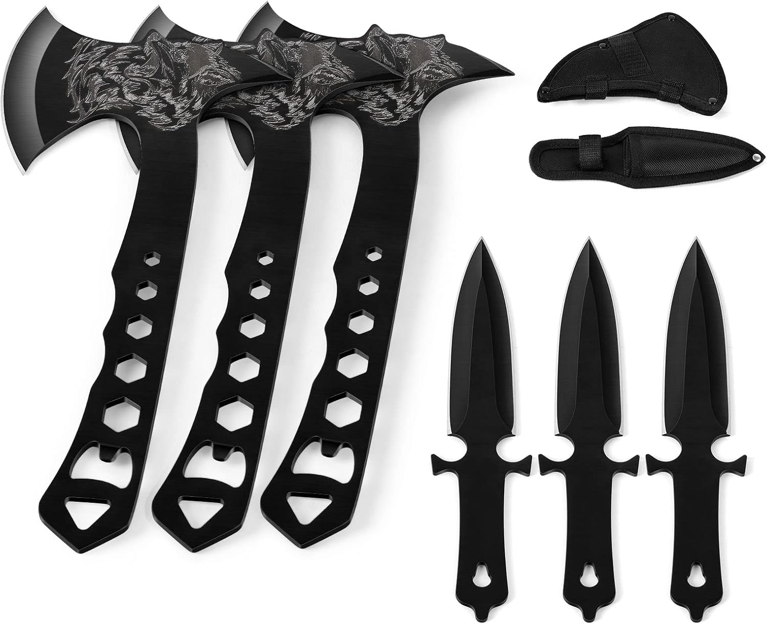 Throwing Axe Knife Set 10 inch Full Tang Stainless Steel Throwing Axe ...