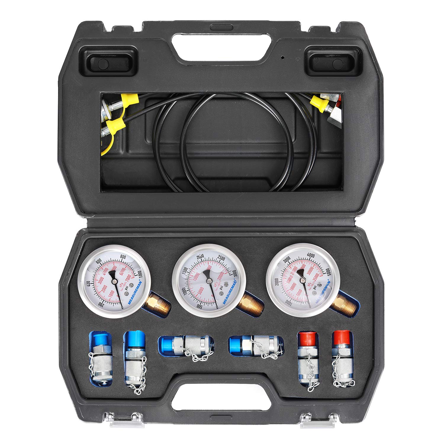 Buy MEASUREMAN Portable Excavator Hydraulic Pressure Test Coupling Kit ...