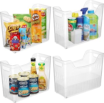 Gzsekken 3 Pcs Freezer Organizer Bins with Wheel Plastic Chest Freezer ...