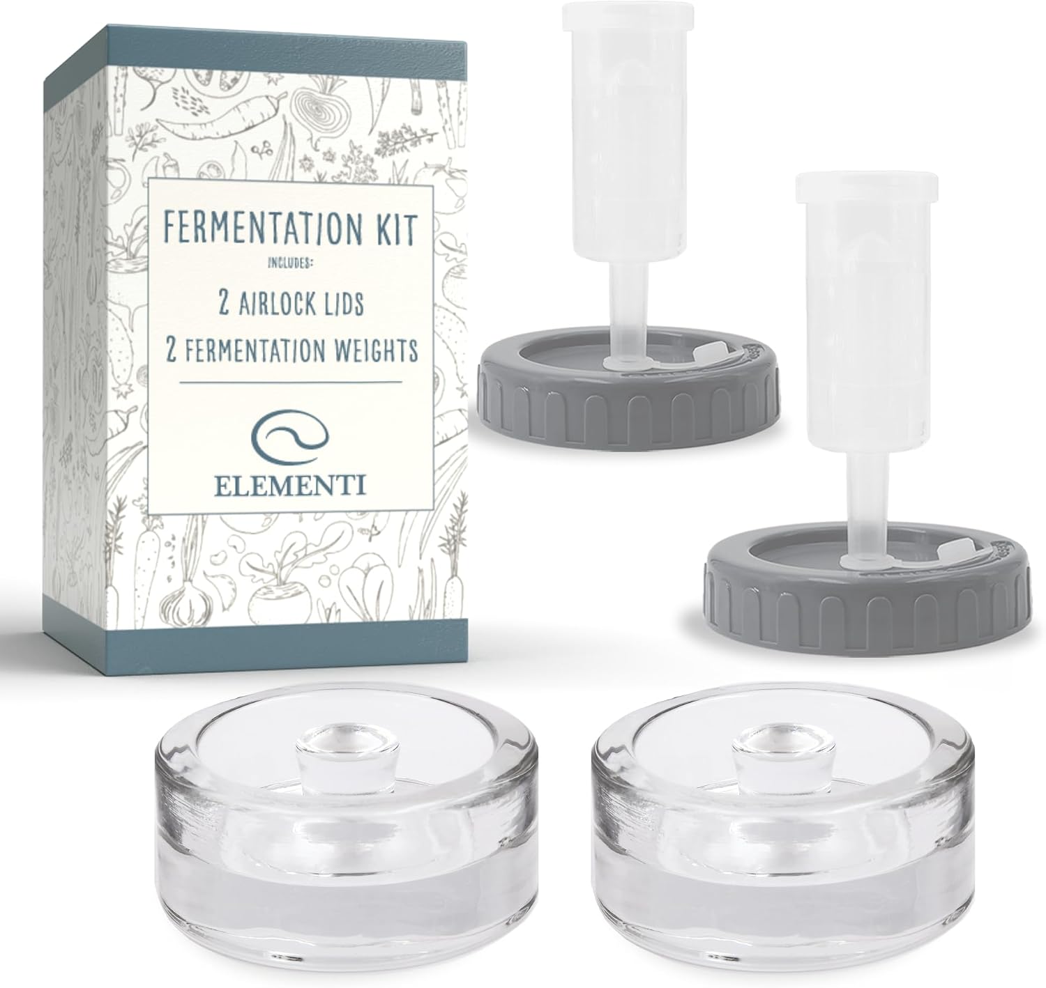 Amazon.com: Elementi Fermentation Kit - Set of 2 Glass Easy Grip ...