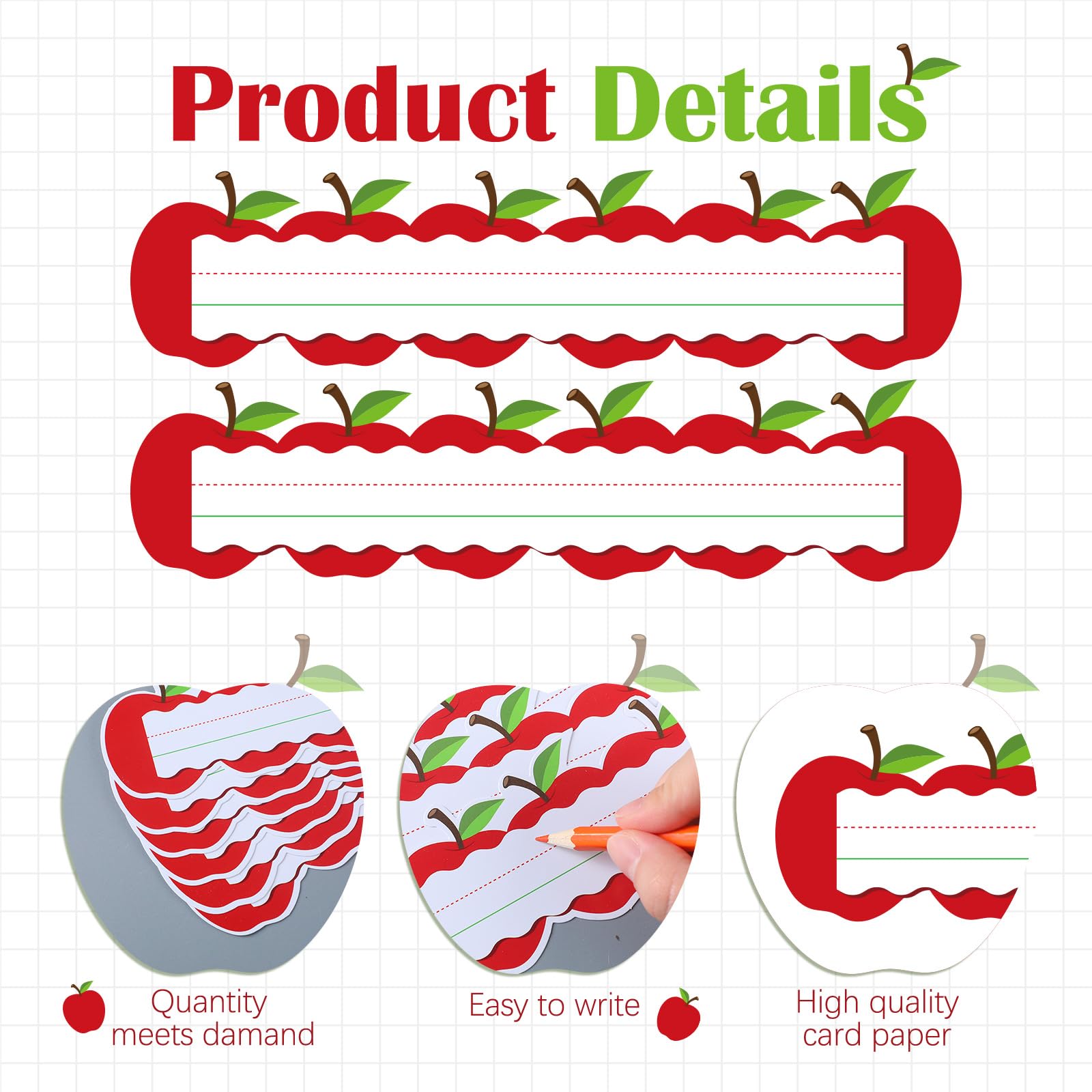 Snapklik.com : 60 Sheets Red Apple Name Plates For Classroom Die Cut ...