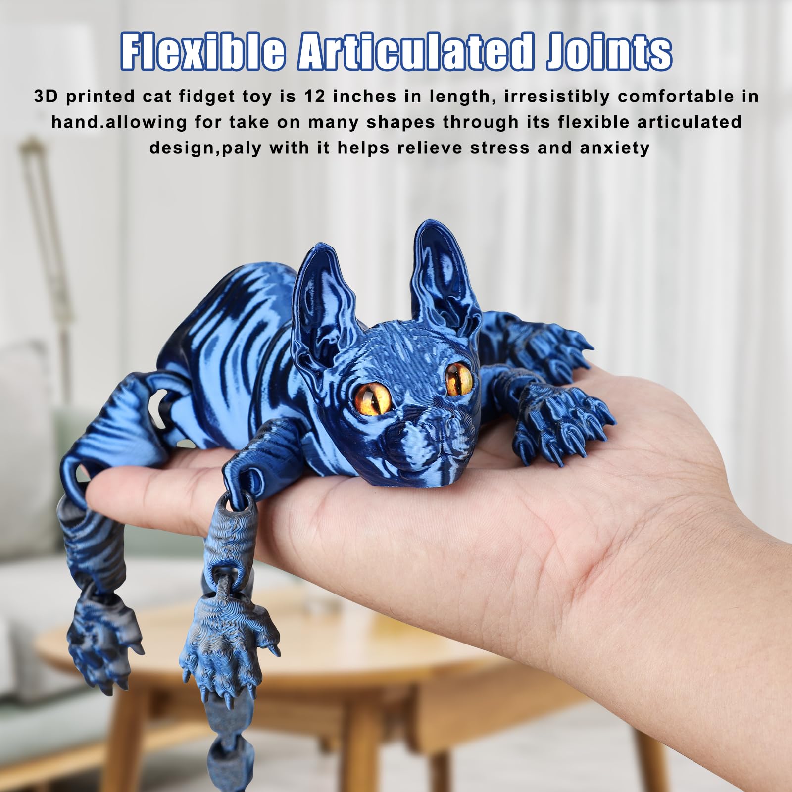 Cat Laser Toy Wdhugt 3D Printed Sphynx Cat, Realistic Hairless Cat ...