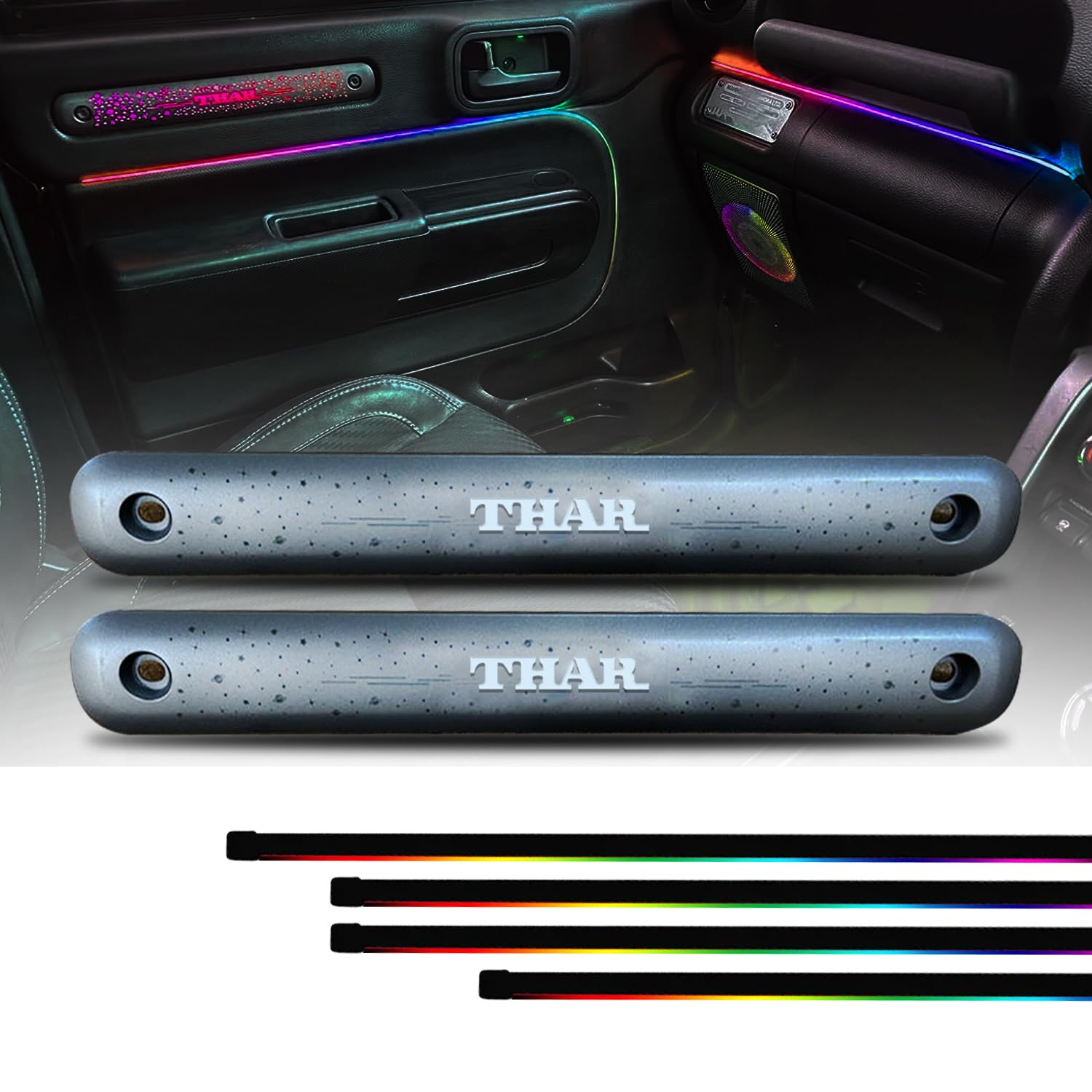 Carzex 14 Piece Thar Ambient Light Multi Color Car Interior Ambient ...