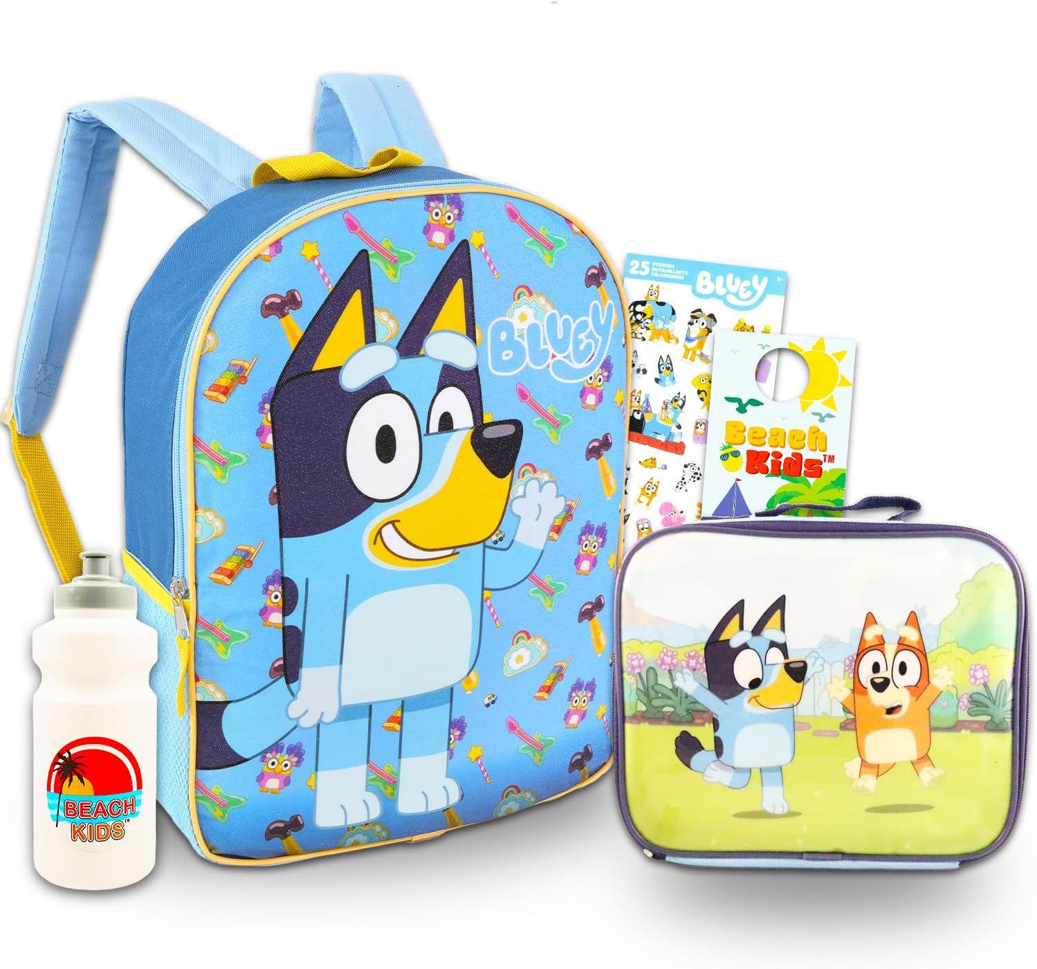 Amazon.com: Bluey Backpack with Lunch Box for Kids - Bundle with 15 ...