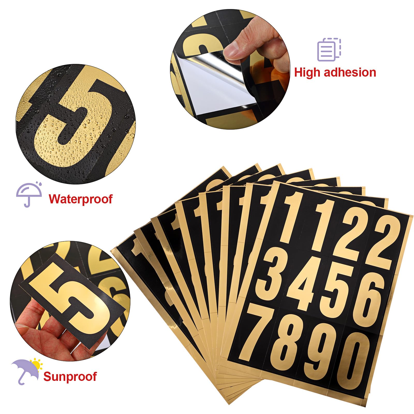 Snapklik.com : Tenare 8 Set Reflective Mailbox Numbers Vinyl Waterproof ...