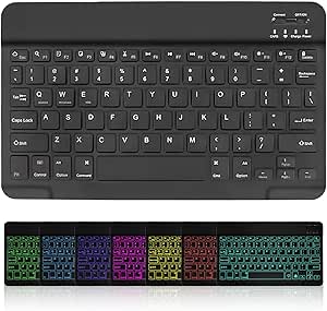 Novstuf Bluetooth Keyboard with 7 Colours Backlight, Universal ...