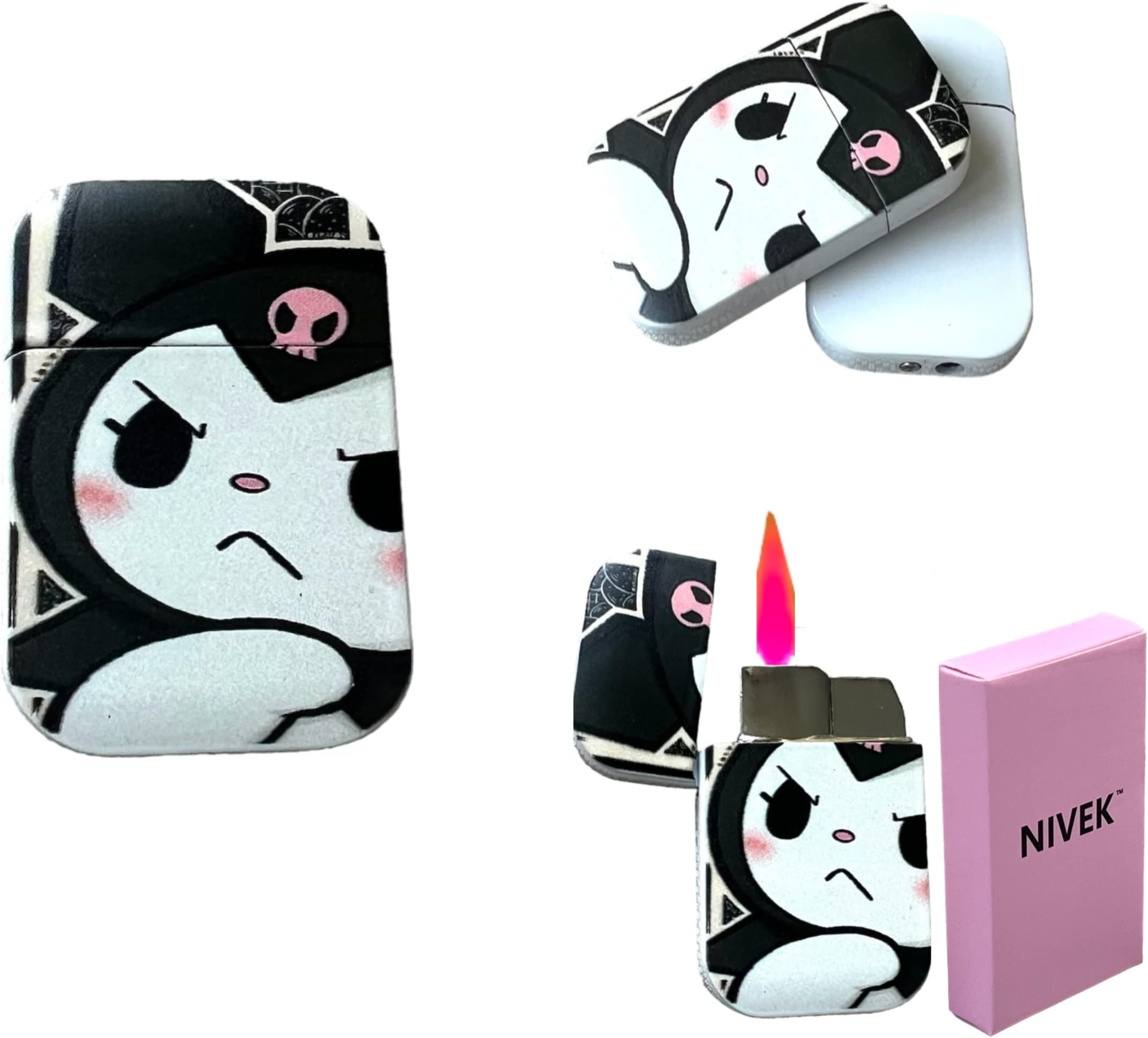 Amazon.com: NIVEK Kuromi Y2K Lighter Flame 3D Japanese Chain Necklace ...