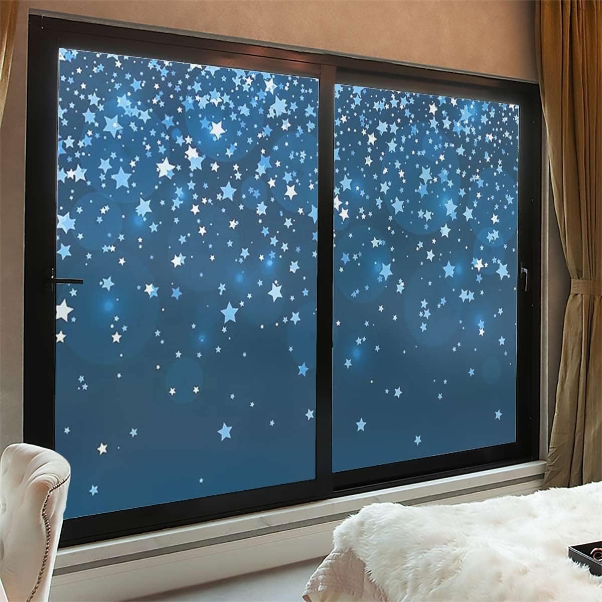 Amazon.com: Indigo White Privacy Window Film | Non-Adhesive Static ...