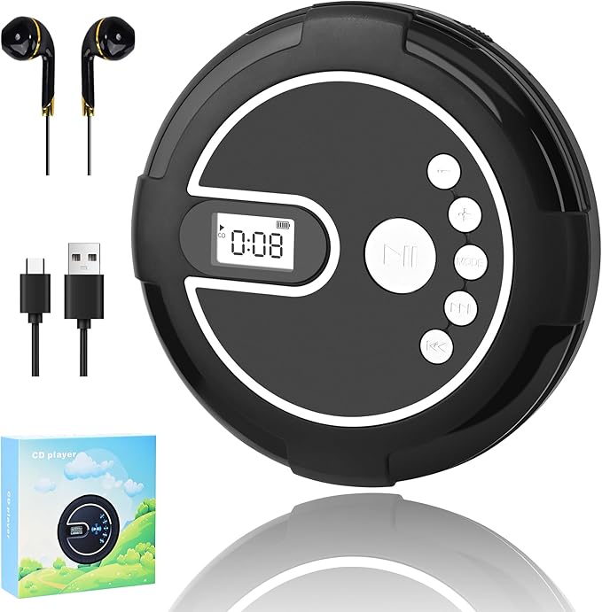 Amazon.com: Portable CD Player with Dual Stereo Speakers，Rechargeable ...