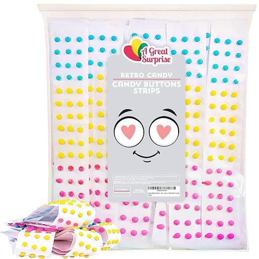 Amazon.com : Candy Buttons Strips - Rainbow Buttons - Approximately 50 ...