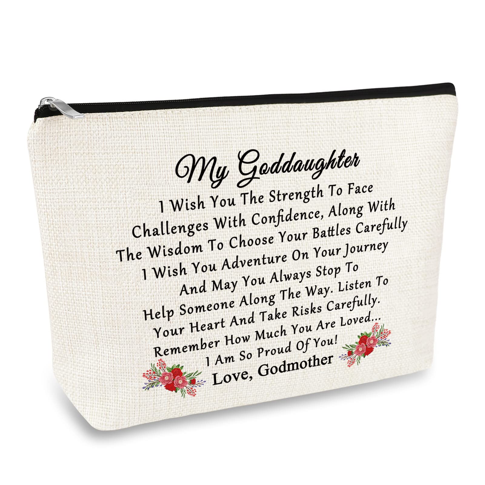 Amazon.com: Goddaughter Gift from Godmother Cosmetic Bag Inspirational ...