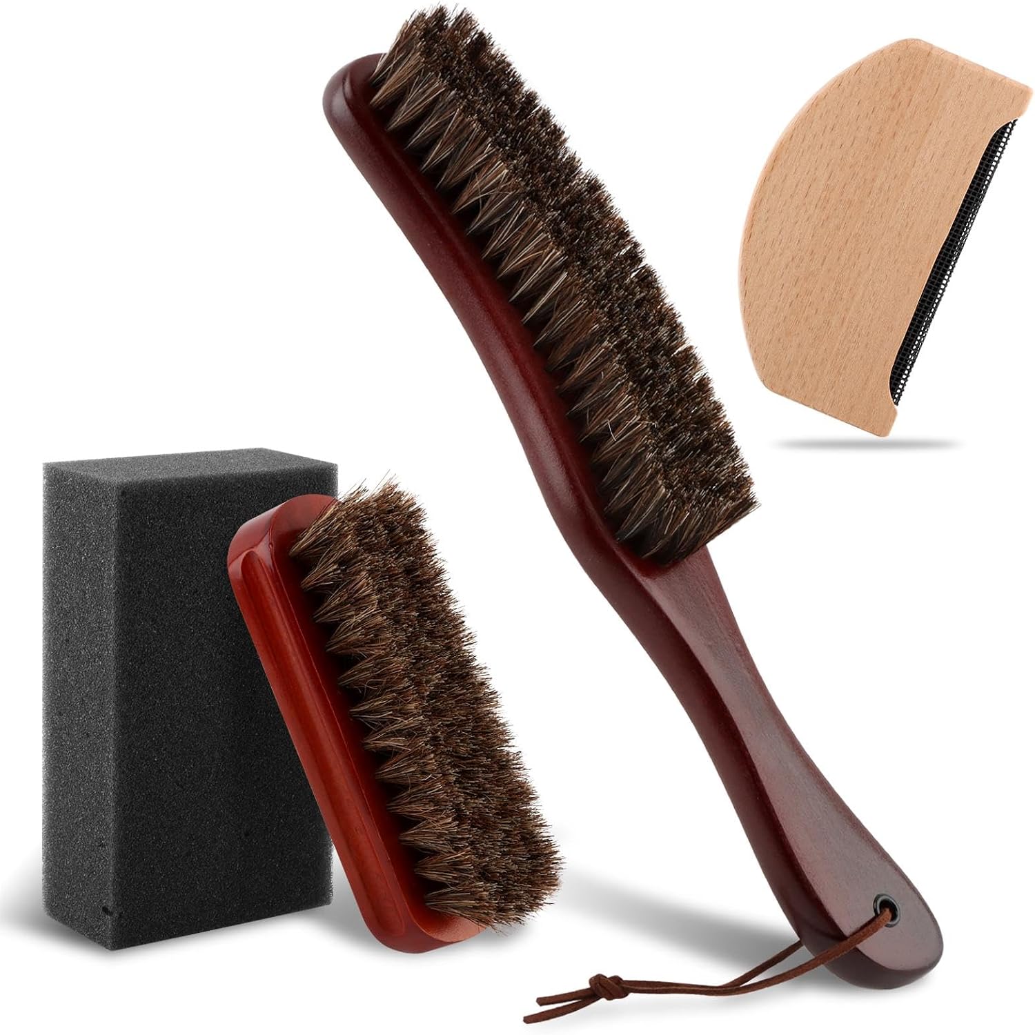 Amazon.com : 4Pcs Horsehair Felt Hat Brush Kit, with Cleaning Sponge ...