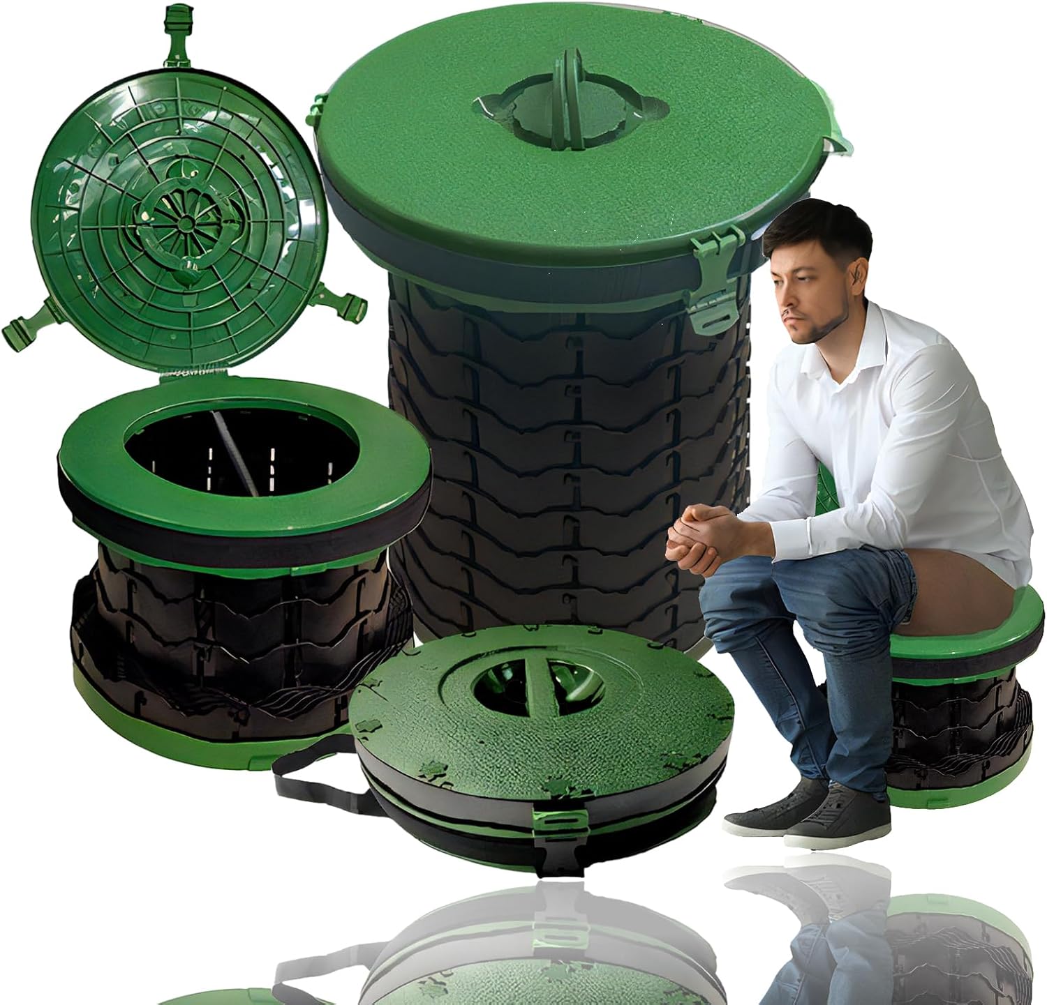 Amazon.com: Portable Foldable Outdoor Emergency Toilet, Travel Toilet ...