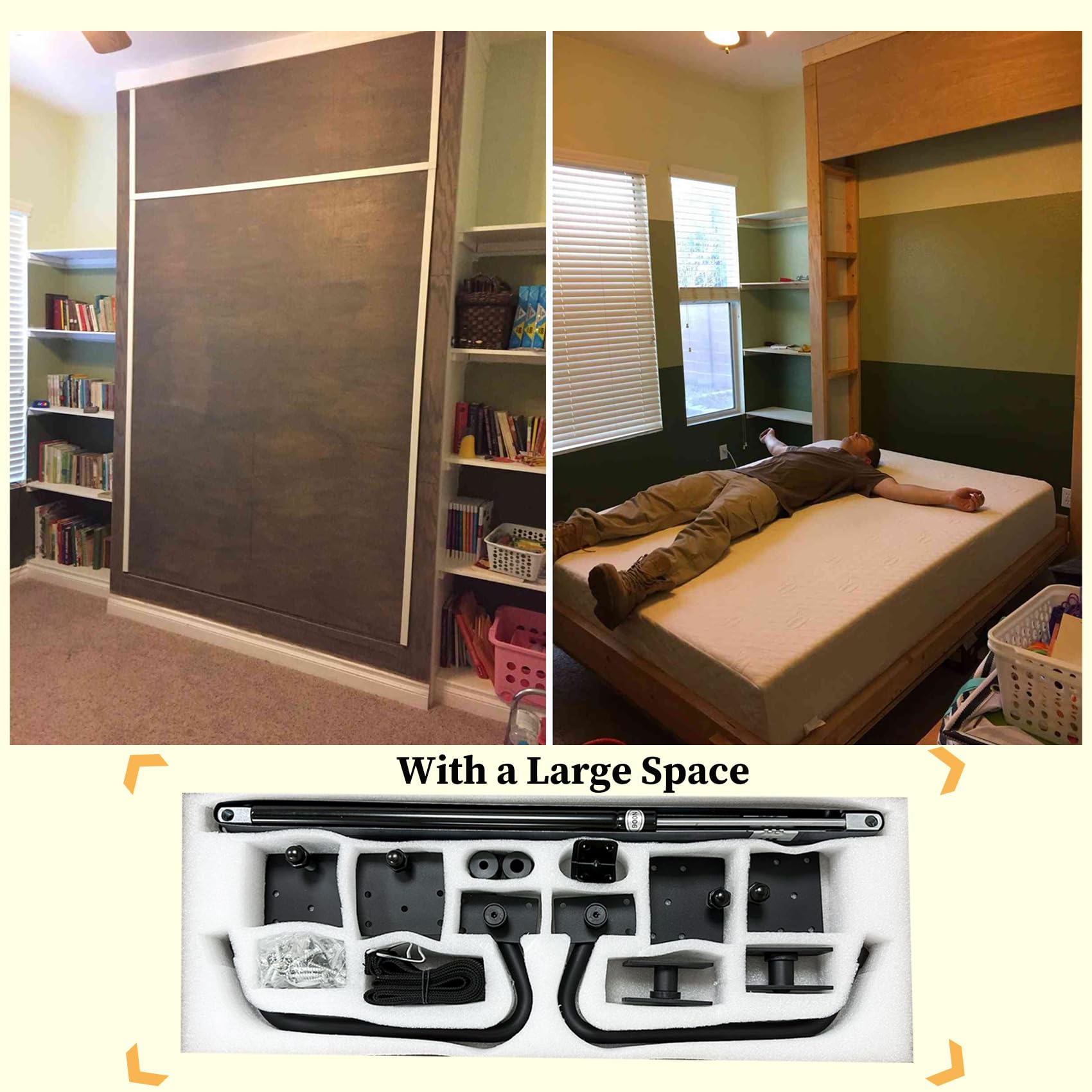 Queen Murphy Bed Kit Vertical,Queen Size Deluxe Murphy Bed Kit,DIY ...