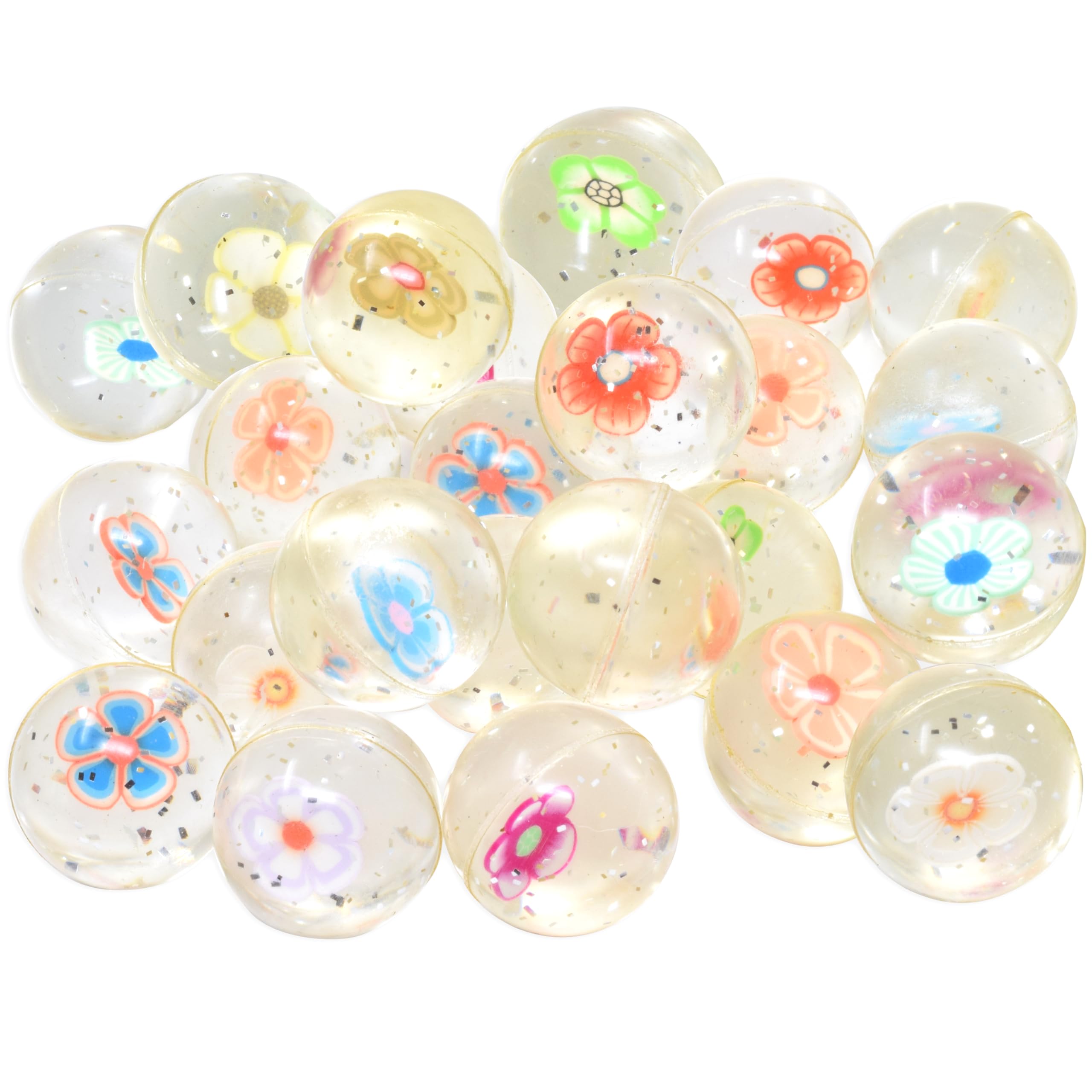Amazon.com: 25 Bouncy Balls for Kids Party Favors | Flowers Bouncy Ball ...