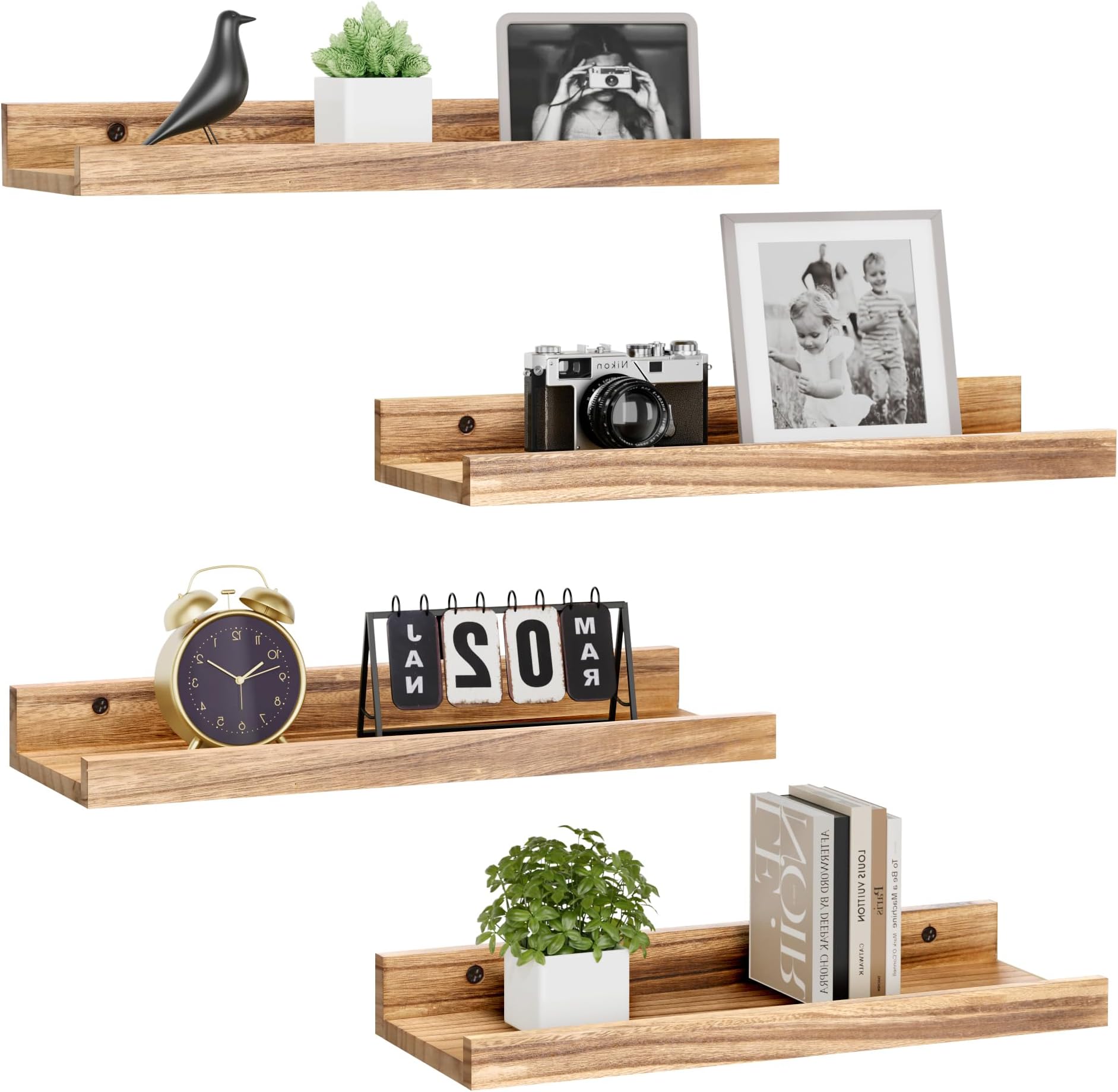 Amazon.com: Xeapoms 4 Set Floating Shelves for Wall Display Wall ...