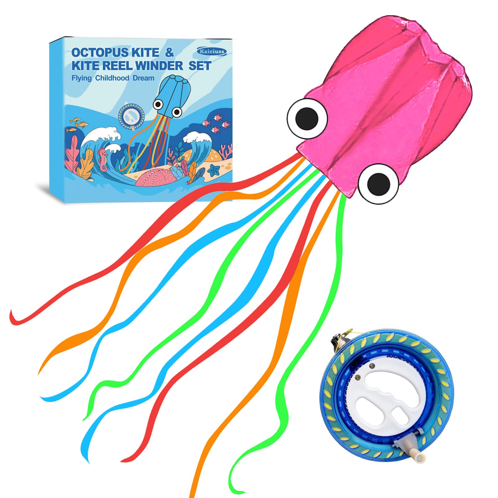 Snapklik.com : Kaiciuss Octopus Kite & Kite Reel Set, Easy To Fly Beach ...