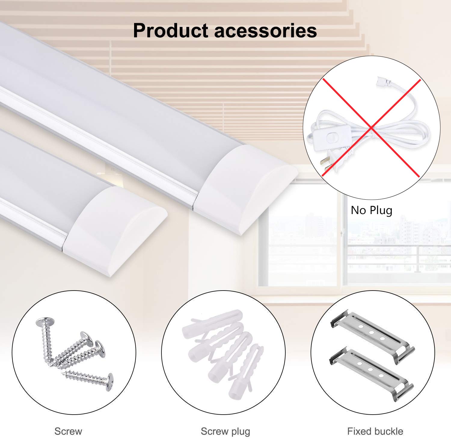 Wraparound Light Fixture Sararoo 3FT LED Batten Light 30W LED Tube ...