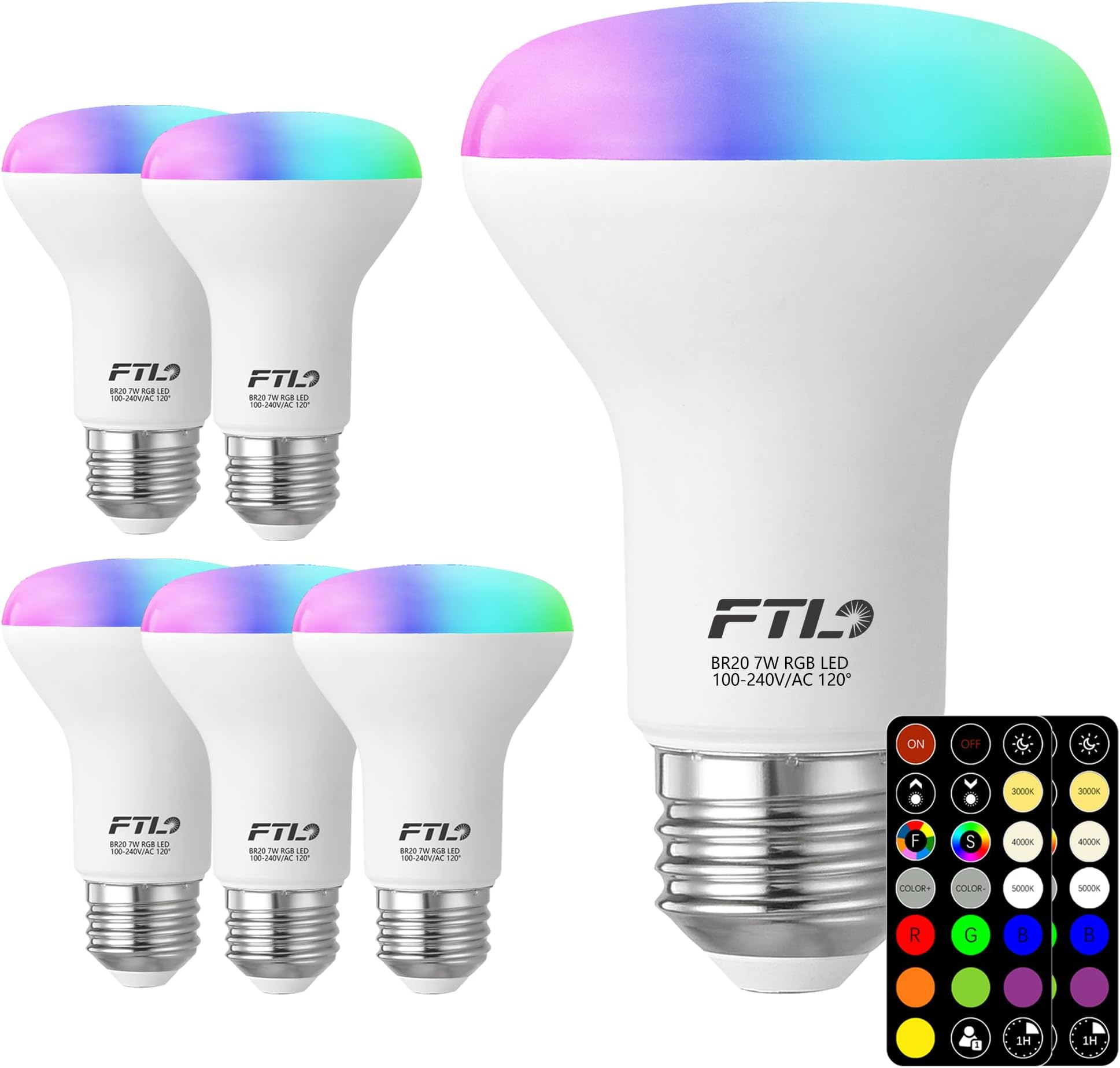 ILC Par16 LED Light Bulbs 40 Watt Equivalent Color Changing E26 Screw ...