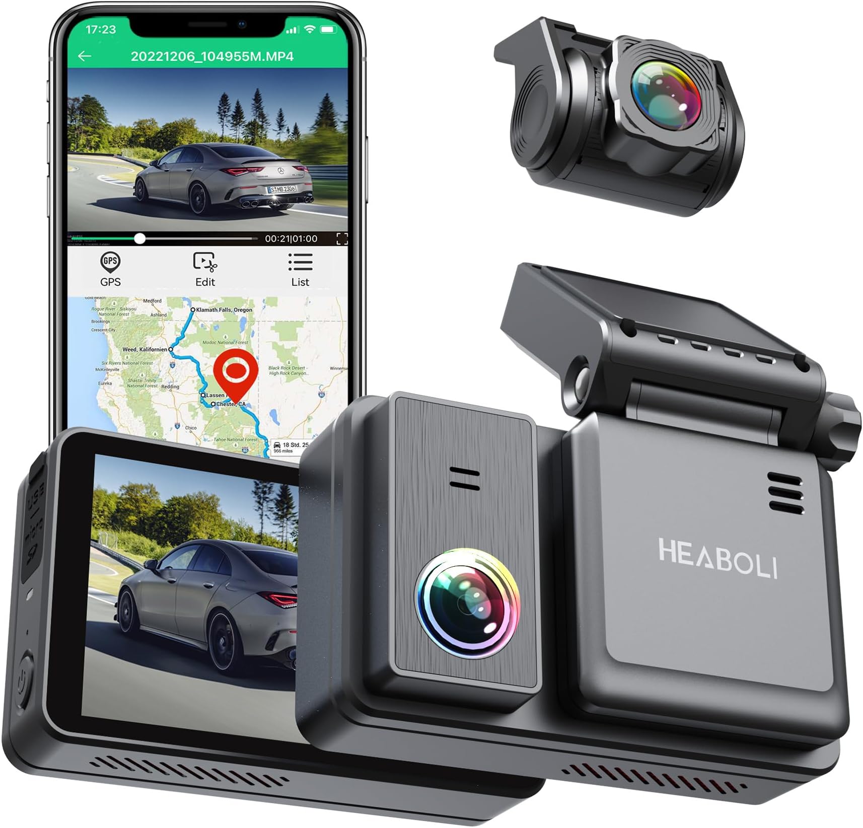 Amazon.com: 4K Dual Dash Cam Front and Rear, Wi-Fi Dash Camera for Cars ...