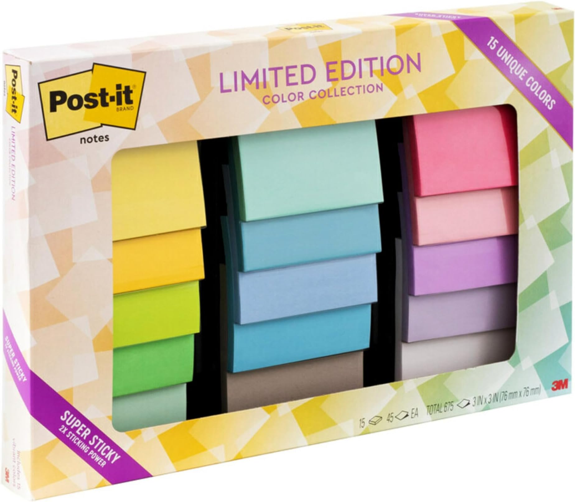 Amazon.com : Post-it Super Sticky Full Stick Notes Holder, 3x3 in, 6 ...