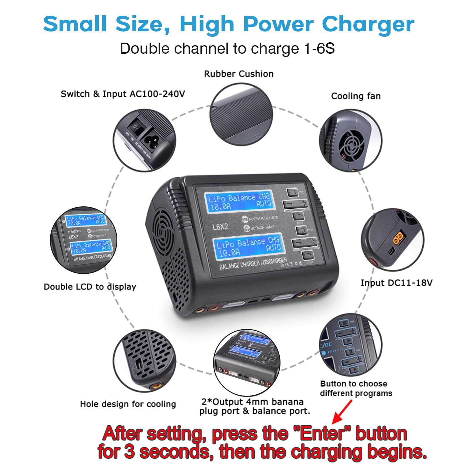 Snapklik.com : HTRC LiPo Battery Charger Dual RC Balance Fast Charger ...