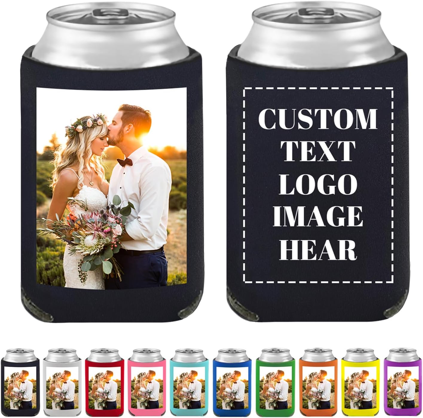 Amazon.com: 100 Pcs Custom Can Coolers Bulk Personalized Bottle Covers ...