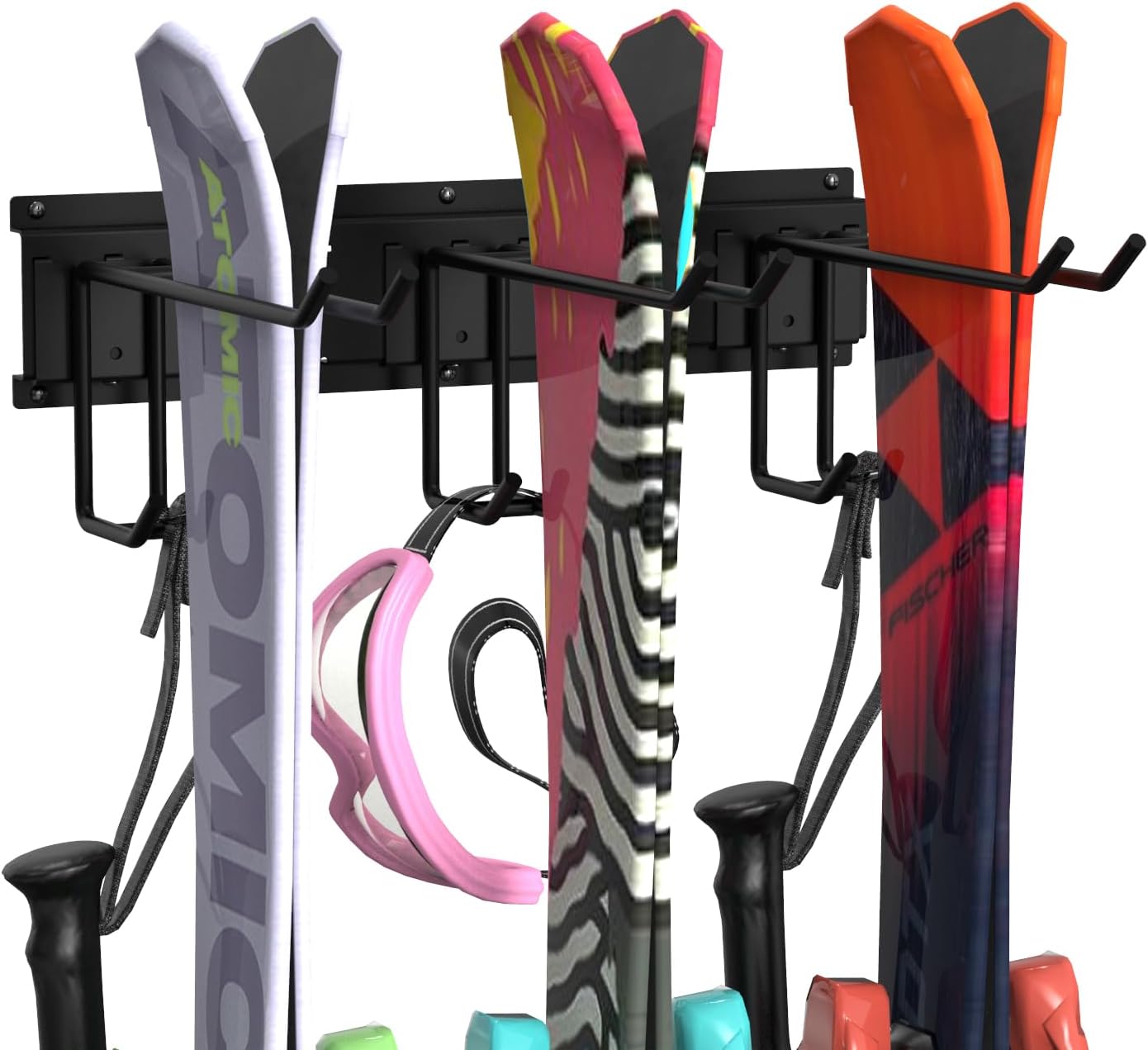 Amazon.com: Shinoske Ski Rack Wall Mounted,Heavy Duty Steel Ski Wall ...