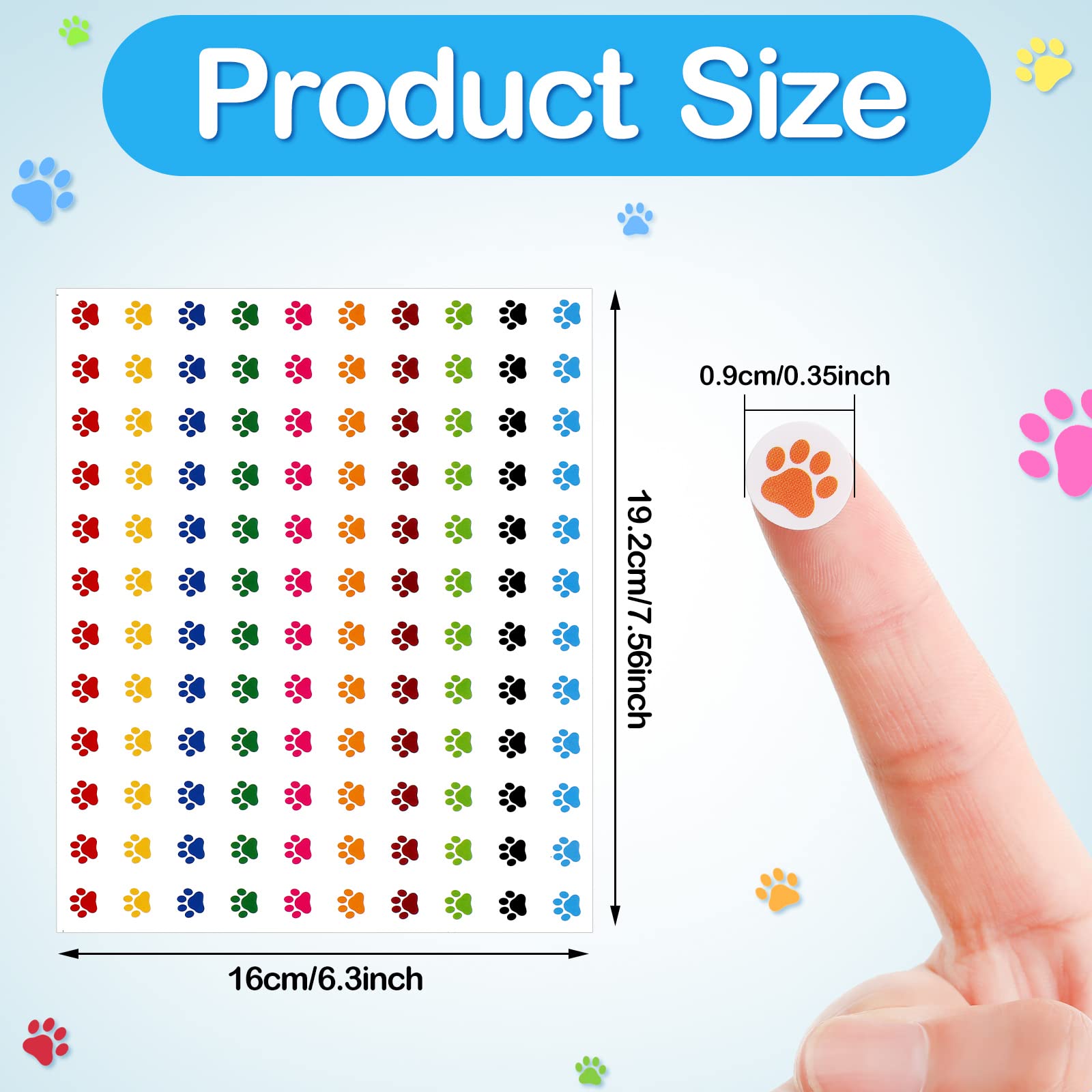 Snapklik.com : Geyee 3000 Multicolor Paw Print Stickers For Kids