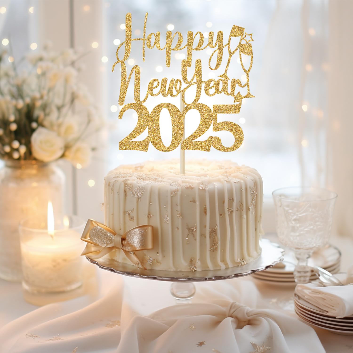 Snapklik.com : Happy New Year 2025 Cake Topper, Happy New Year Cake ...