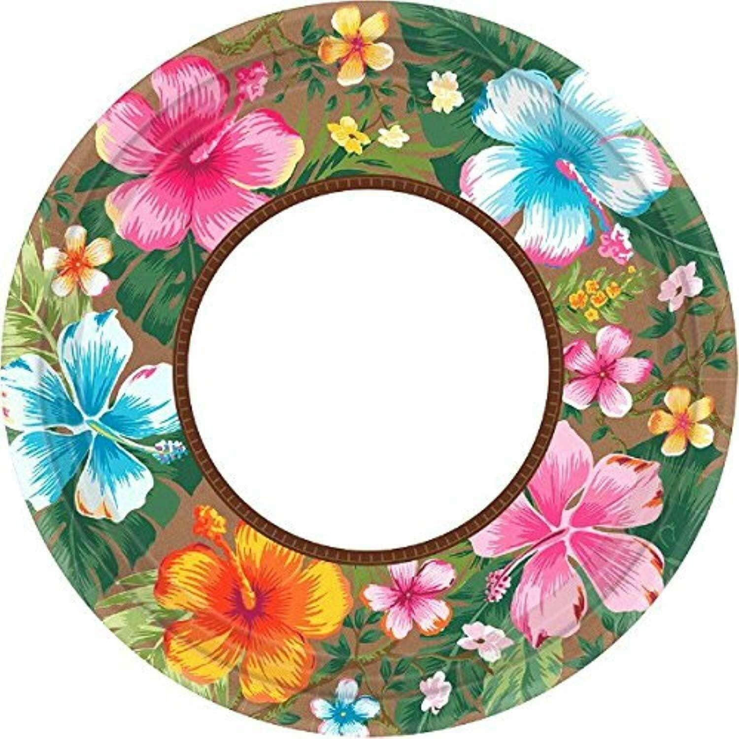 Amazon.com: VBSQ Floral Flower Garden Party 9" Dinner Plates Paper ...
